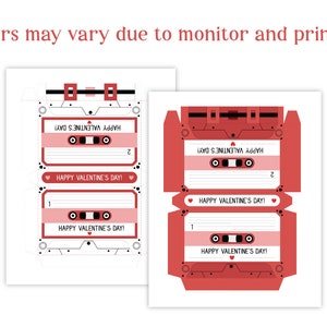 Casette VALENTINE'S Day Candy Holder Favor Box PNG, Pdf - DIGITAL ...