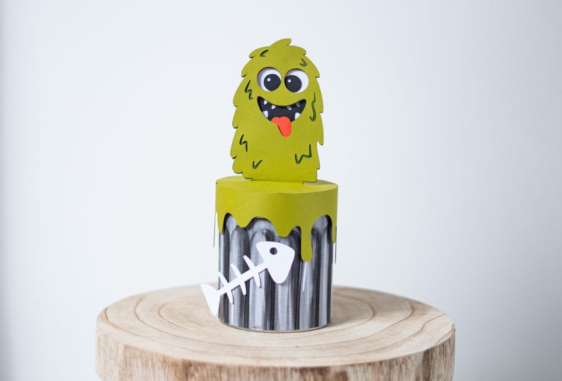 Trash Bin Monster Halloween Chips Box Wrapper (digital Download) - Etsy