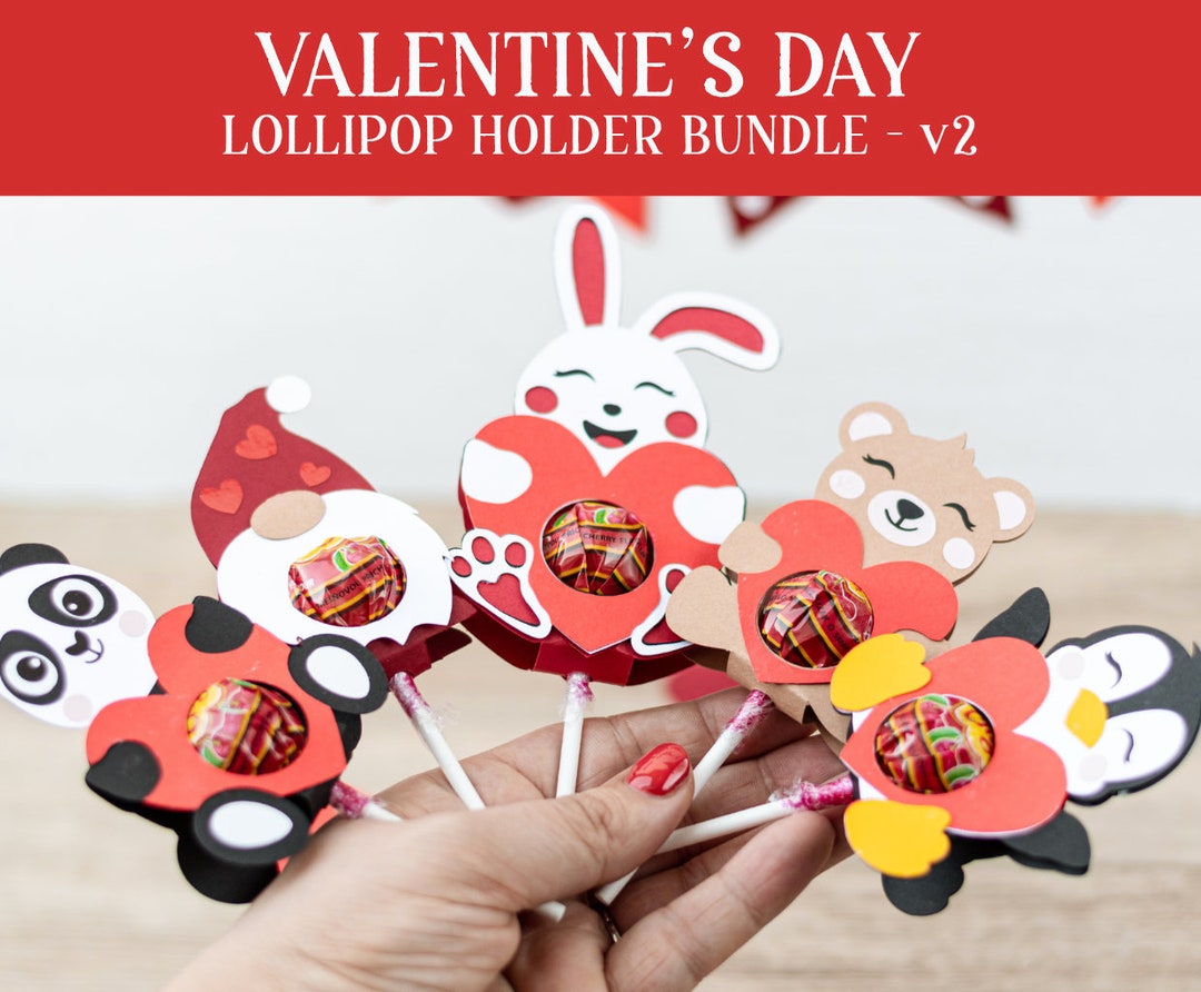 VALENTINE'S Day Lollipop Holder Bundle, 5 Pack (v2), Ornament Gift SVG ...