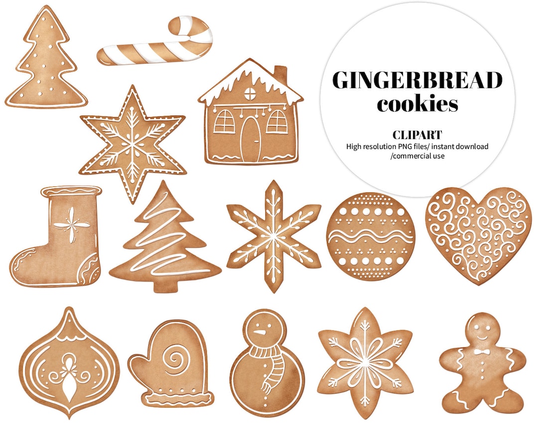 Gingerbread Cookies Clipart - DIGITAL DOWNLOAD - Etsy