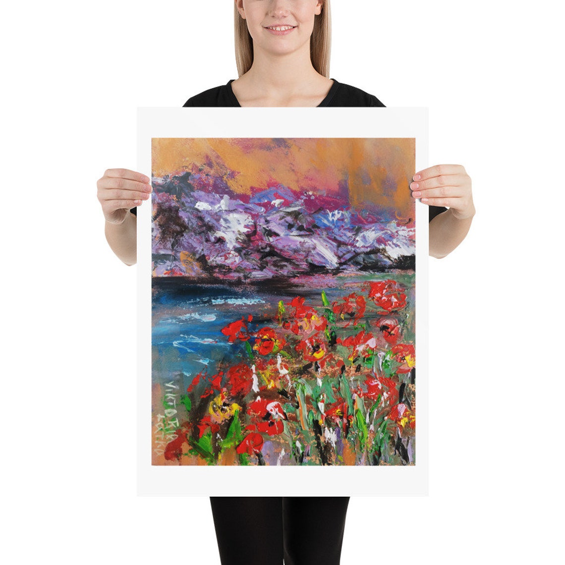 Poppies Painting Print Original Art Flowers Artwork Abstract | Etsy