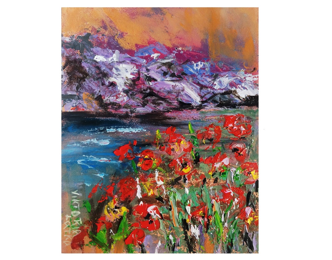 Poppies Painting Print Original Art Flowers Artwork Field of Poppies ...