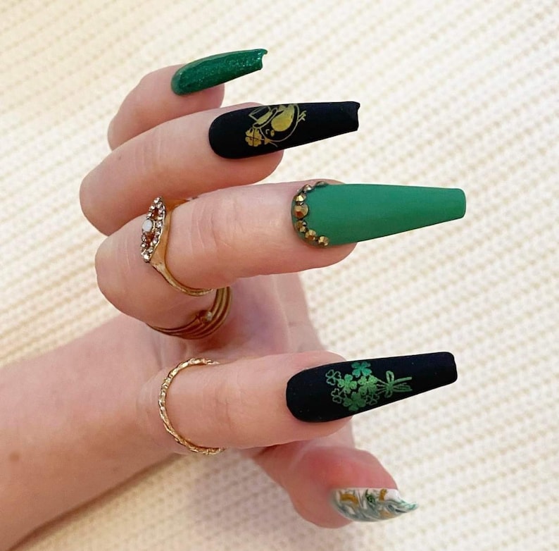 St Patricks Day Press on Nails Saint Patricks Pressons - Etsy UK