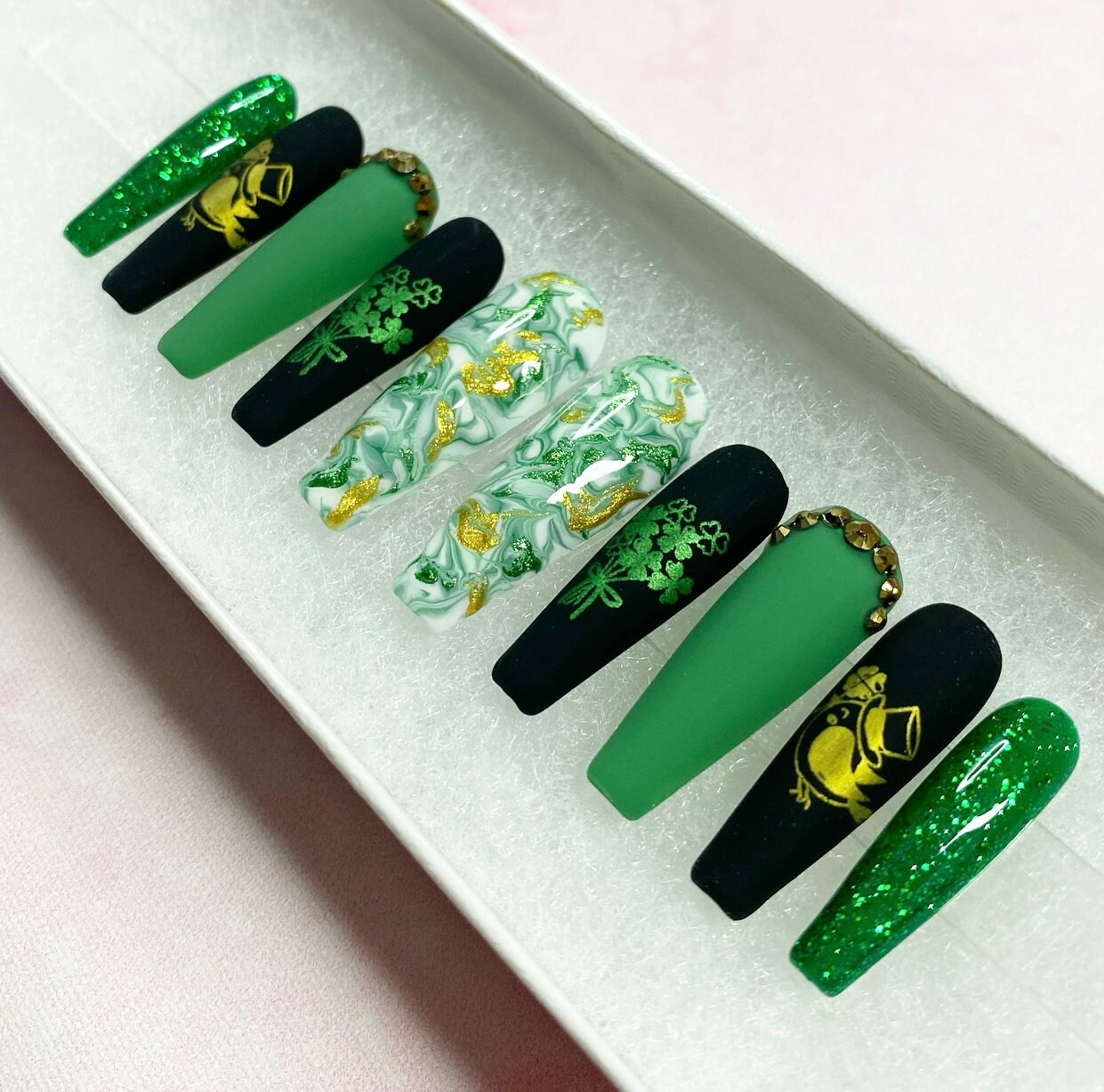 St Patricks Day Press on Nails Saint Patricks Pressons - Etsy UK