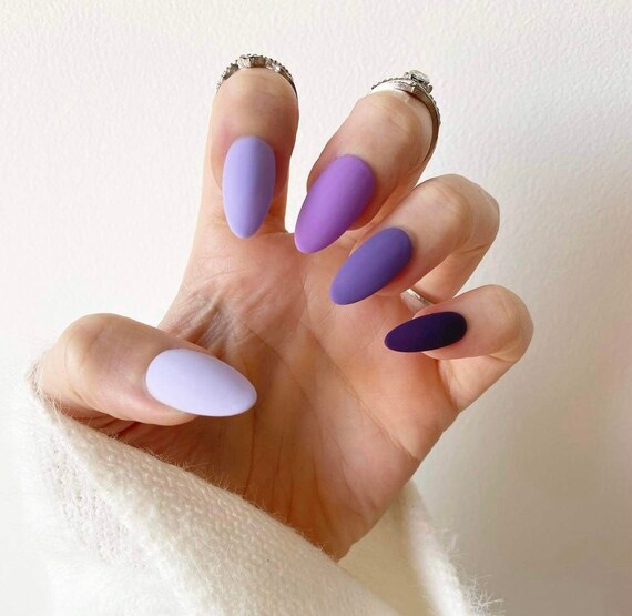 Purple Matte Acrylic Nails