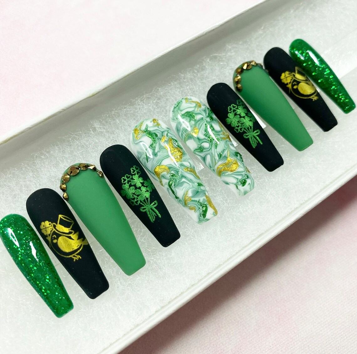 St Patricks Day Press on Nails Saint Patricks Pressons - Etsy UK
