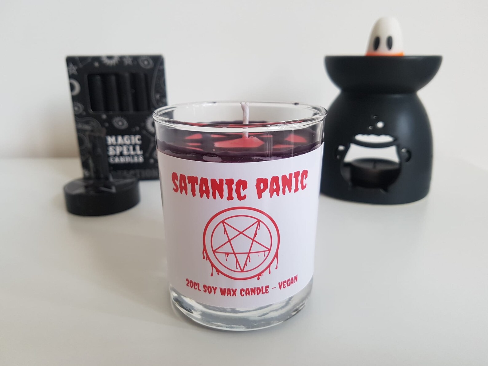 Satanic Candle Satanic Art Satanic Decor Gift for Goth | Etsy