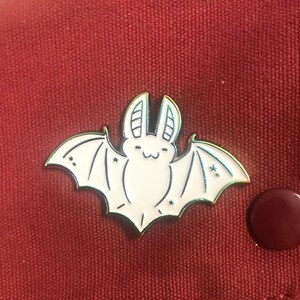 White Bat Enamel Pin - Etsy