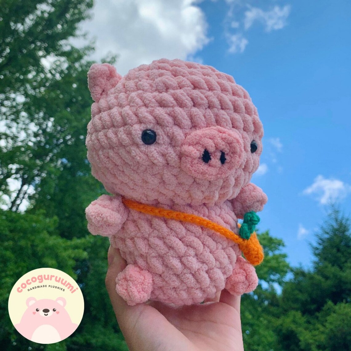 PDF PATTERN || Crochet Piggy Plush, Pig With Carrot Pouch Amigurumi - Etsy