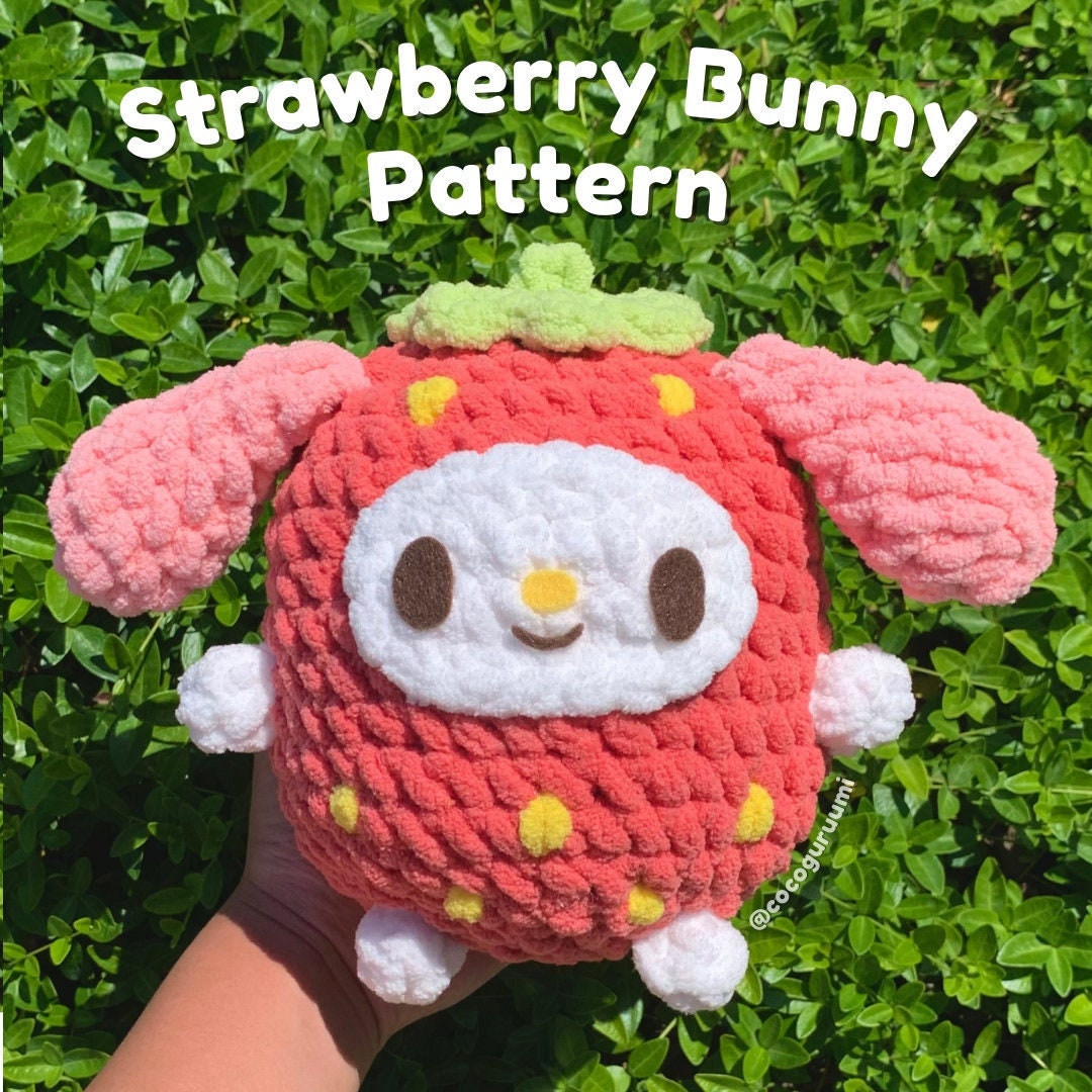 PDF PATTERN || Strawberry Bunny, Rabbit in Strawberry Costume Crochet ...