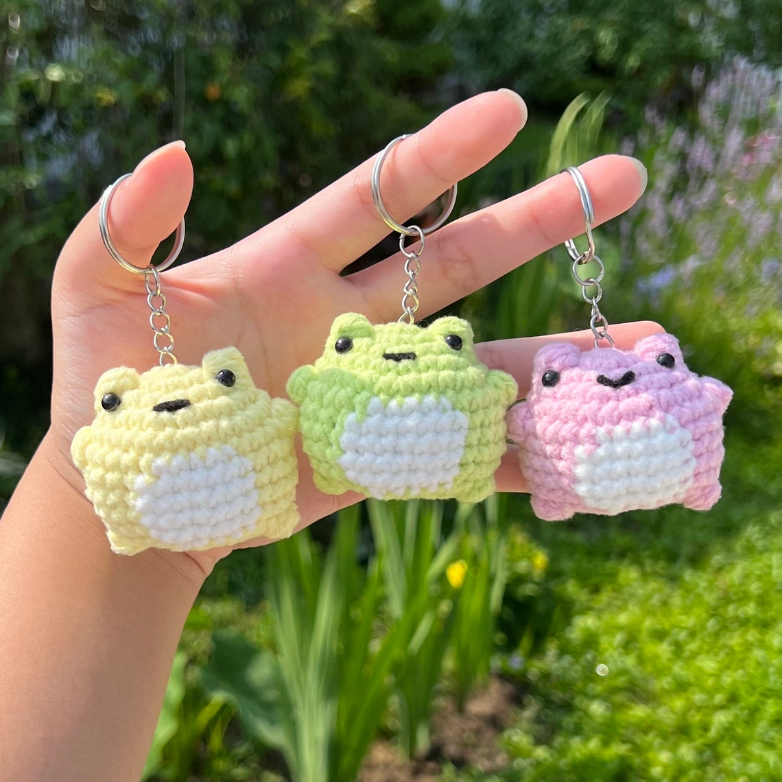 Froggy Keychains, Colorful Frogs, Customizable Crochet Keychain || MADE ...