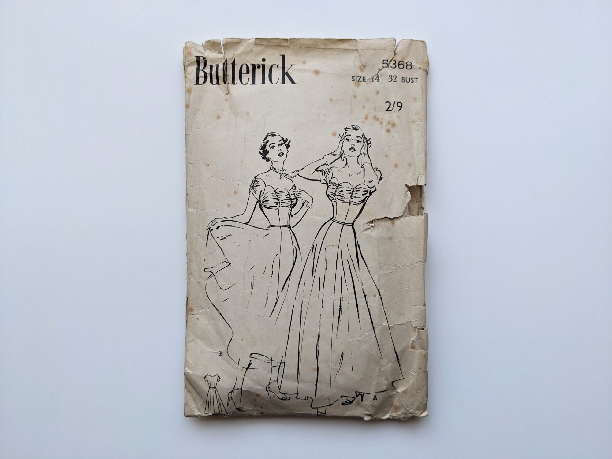 Vintage 1950s Sewing Pattern | Evening Gown & Evening Dress | Butterick ...