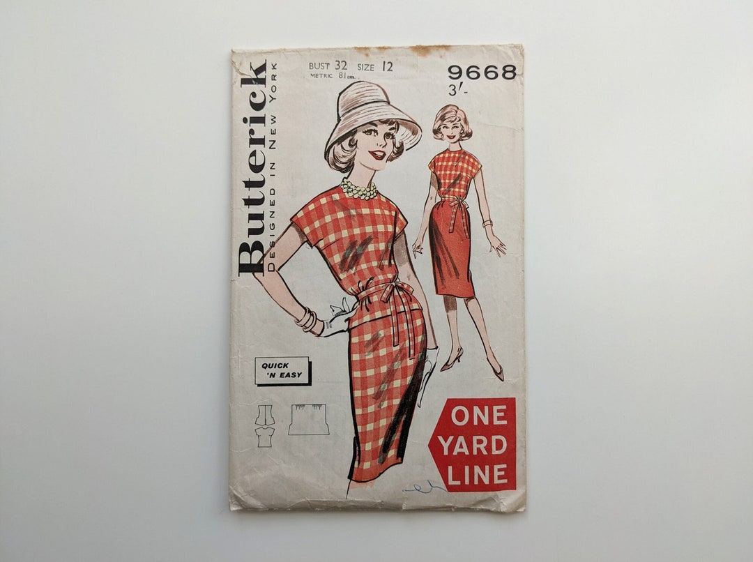 Vintage 1960s Sewing Pattern Blouse & Skirt Butterick 9668 Bust 32 - Etsy