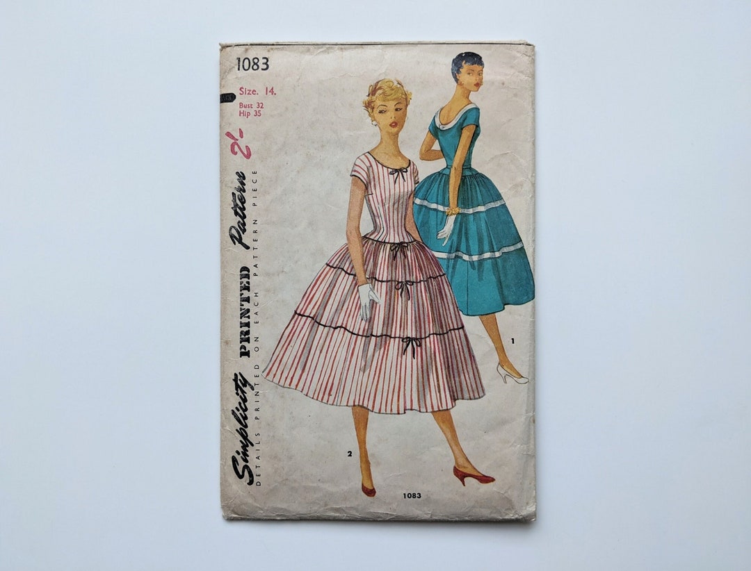 Vintage 1950s Sewing Pattern | Dress | Simplicity 1083 | Bust 32 - Etsy