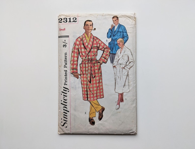 Vintage 1950s Sewing Pattern | Men’s Robe | Simplicity 2312 | Small - Etsy