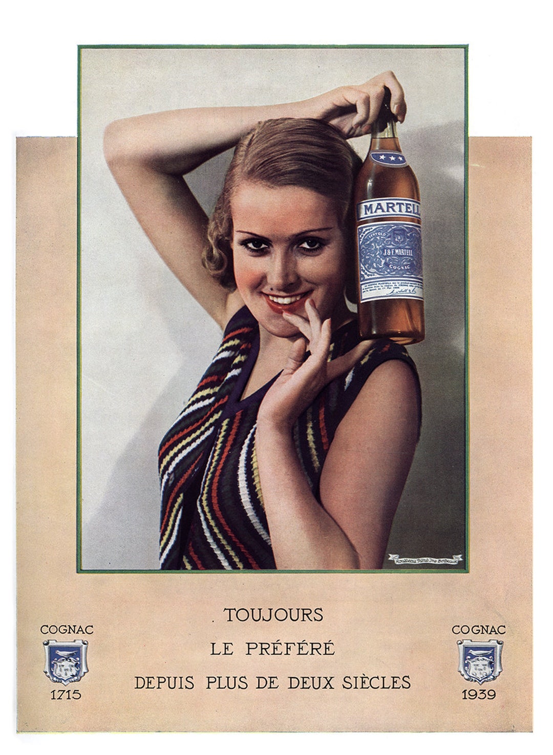 Huge Vintage Instantly Printable Poster of Cognac Martell - Etsy