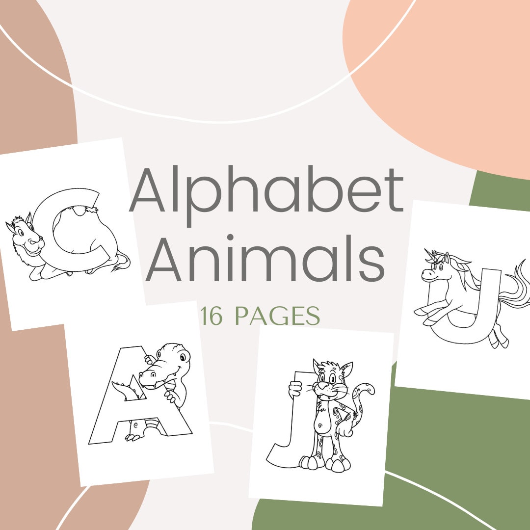 Printable Alphabet Coloring Pages (26 Pages) - Etsy