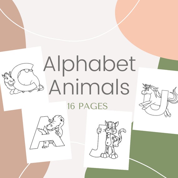 Printable Alphabet Coloring Pages 26 Pages | Etsy