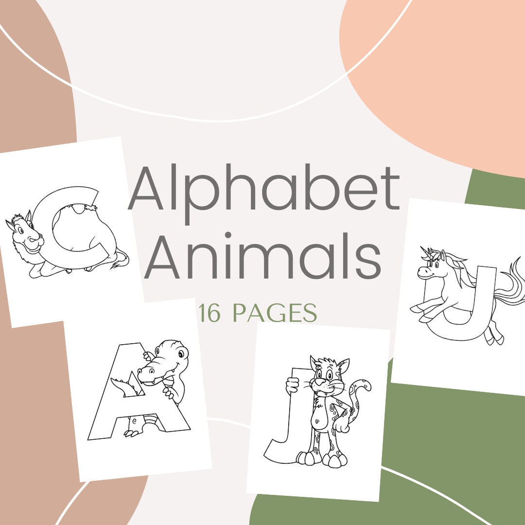 Printable Alphabet Coloring Pages (26 Pages) - Etsy
