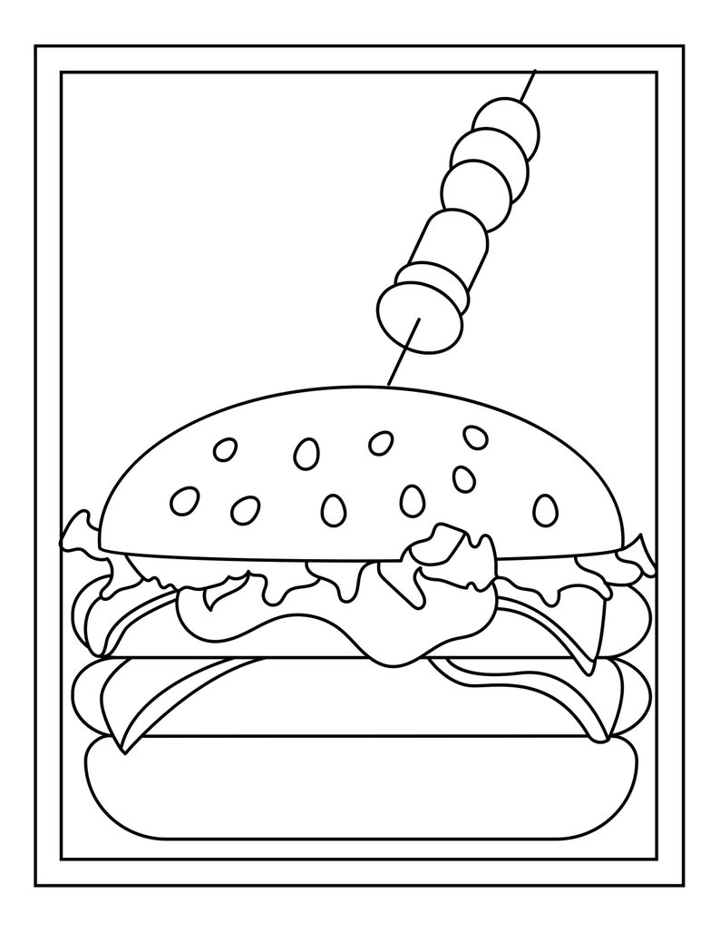 Barbeque Printable Coloring Pages (16 Pages) - Etsy