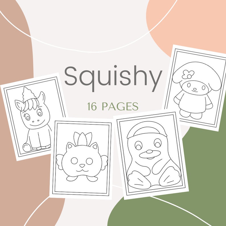 Squishy Printable 16 Coloring Pages - Etsy UK