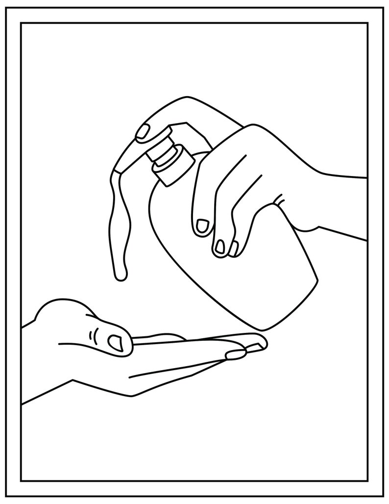 Hands Hygiene Printable 16 Coloring Pages - Etsy