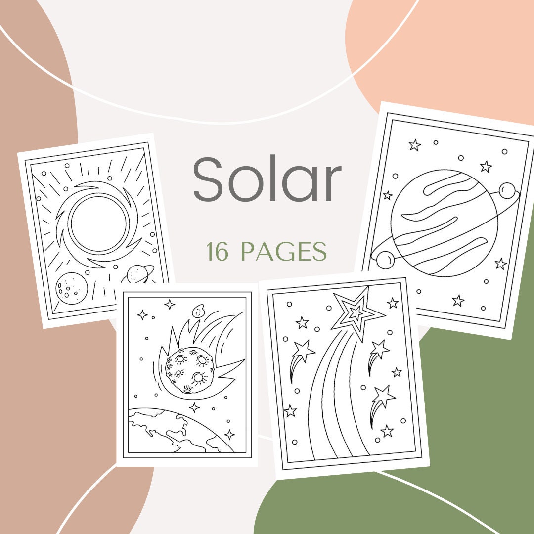 Solar Printable 16 Coloring Pages - Etsy UK