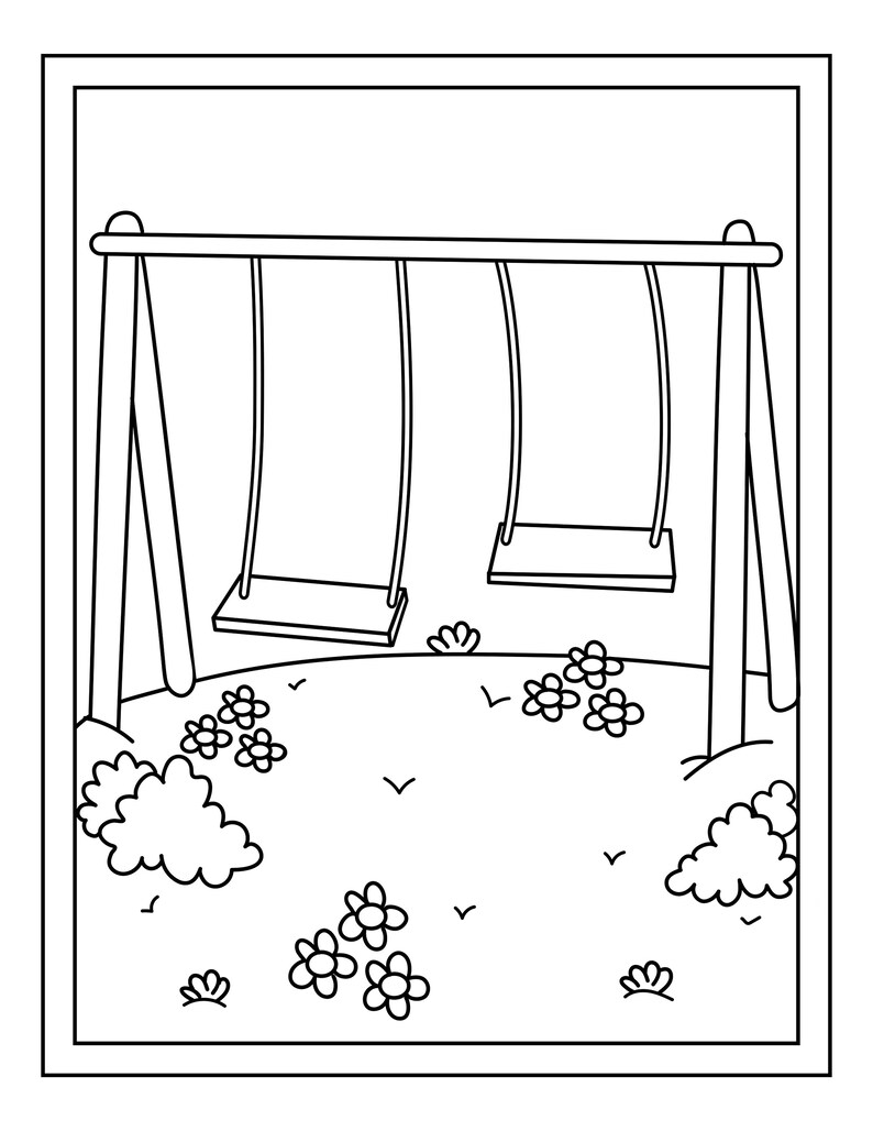 Playground Printable 16 Coloring Pages - Etsy
