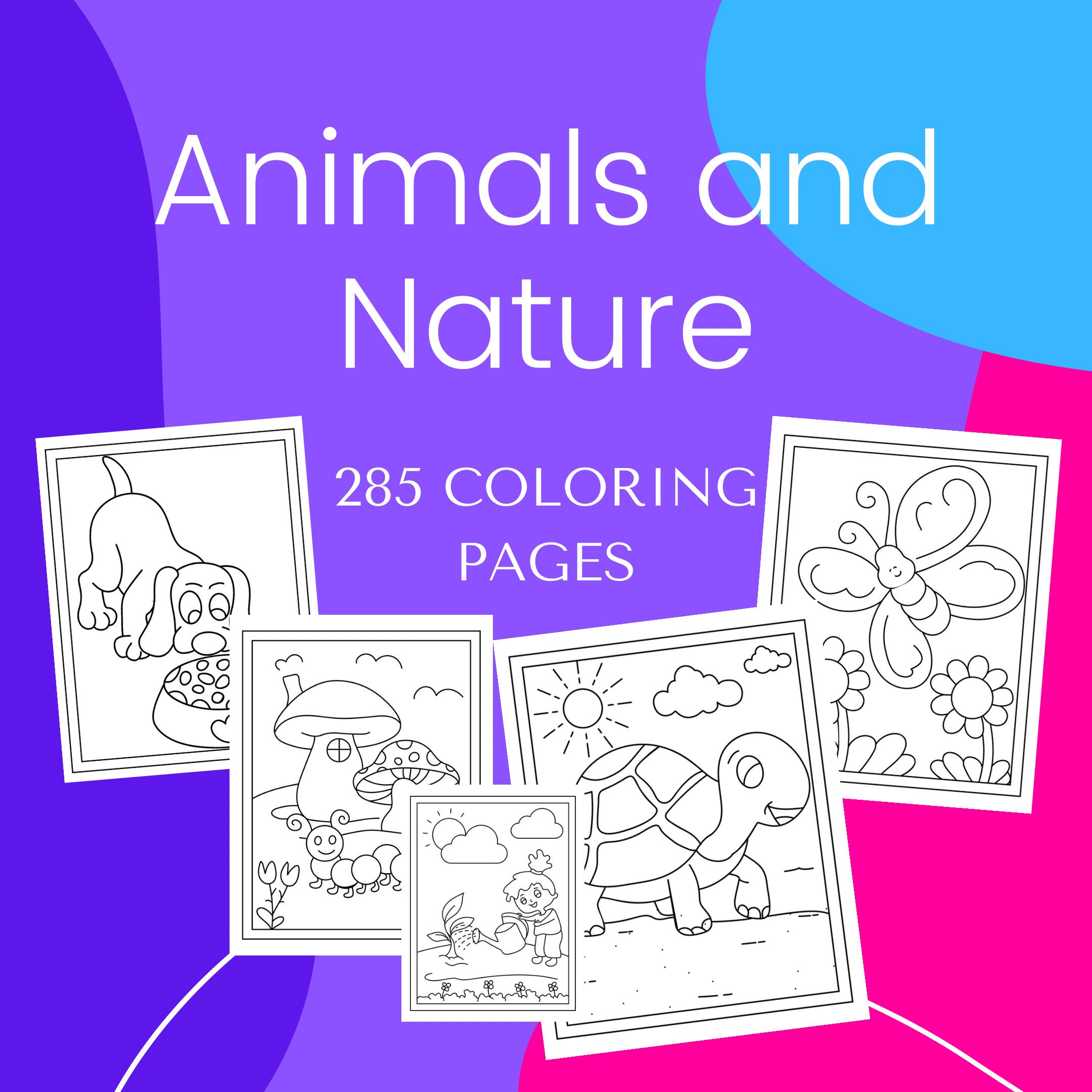 Animals and Nature Printable 285 Coloring Pages (dogs, Cats, Sharks ...