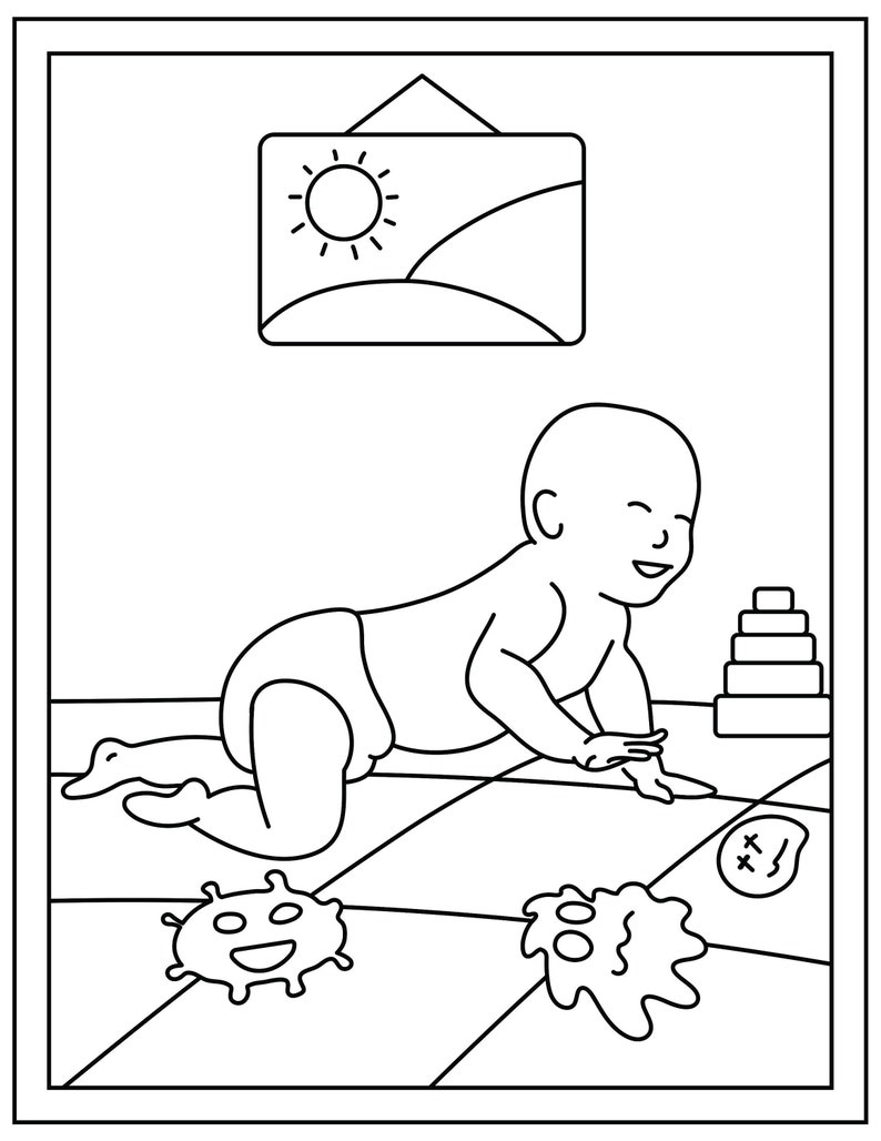 Germs Printable 16 Coloring Pages - Etsy