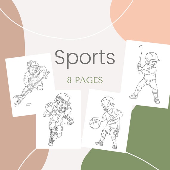 Sports Printable 8 Coloring Pages | Etsy