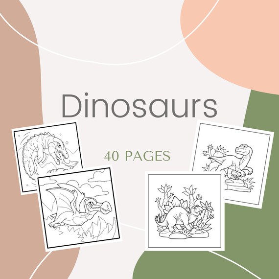 Dinosaur 40 Printable Pages - Etsy