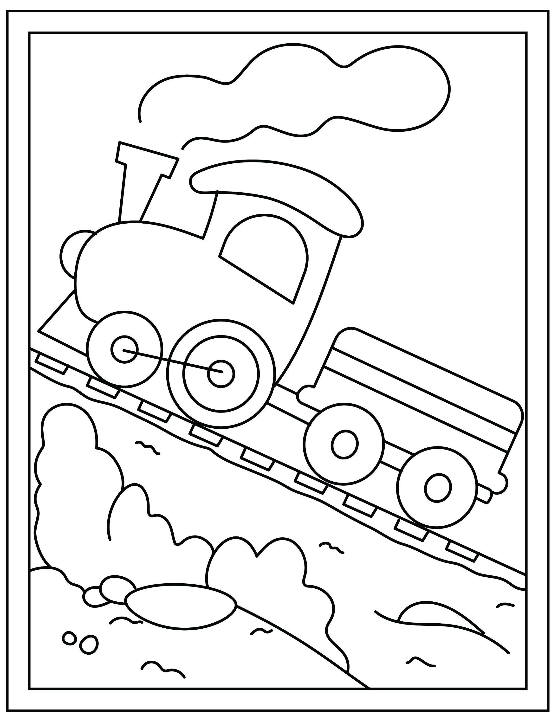 Train Tracks Coloring Pages
