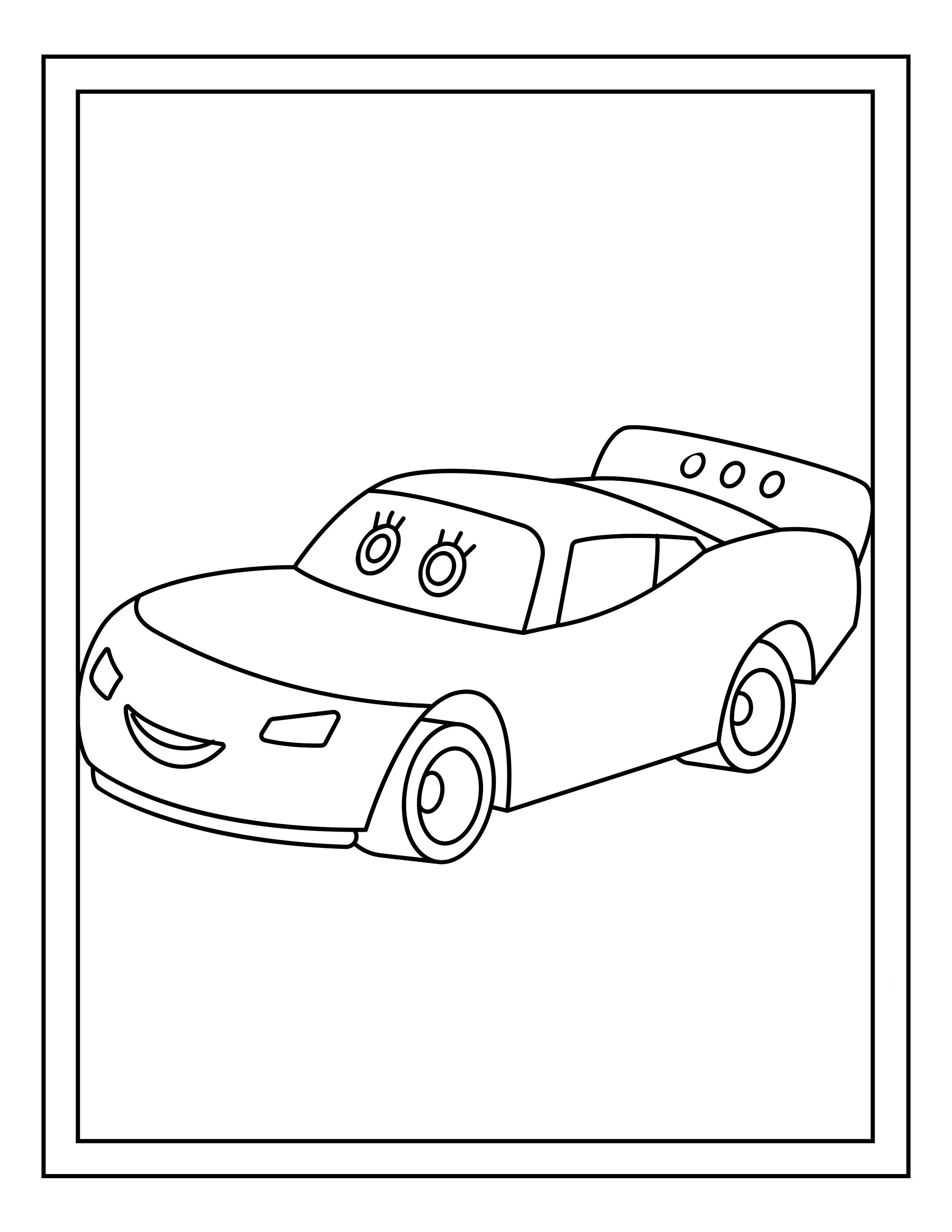 Cartoon Cars 16 Printable Pages | Etsy