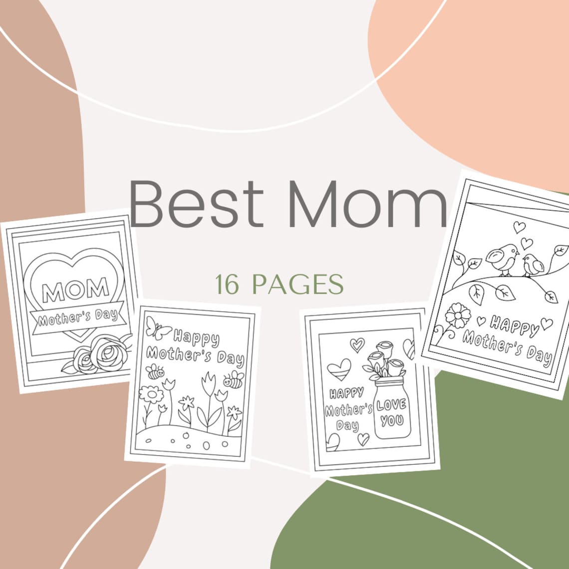 Best Mom Printable Coloring Pages (16 Pages) - Etsy