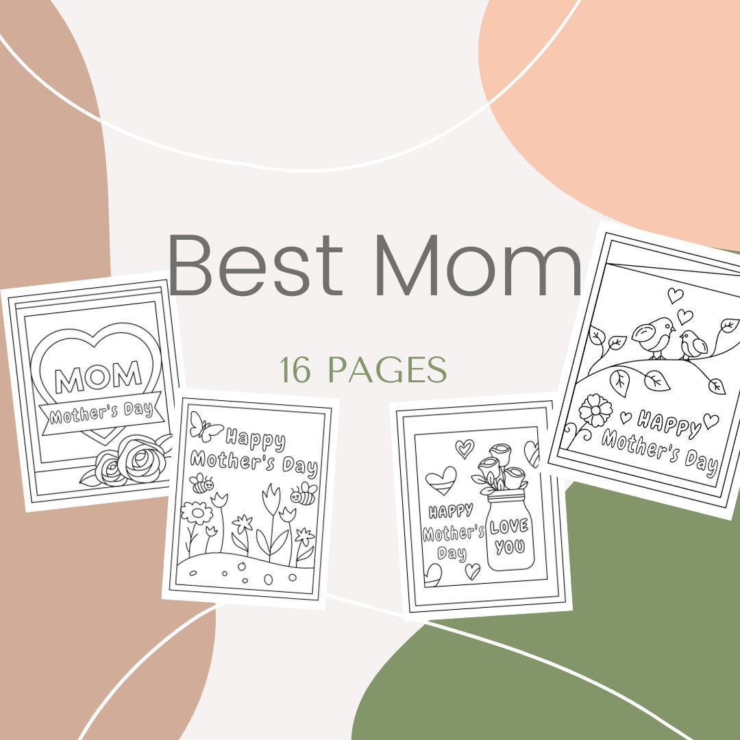 Best Mom Printable Coloring Pages (16 Pages) - Etsy