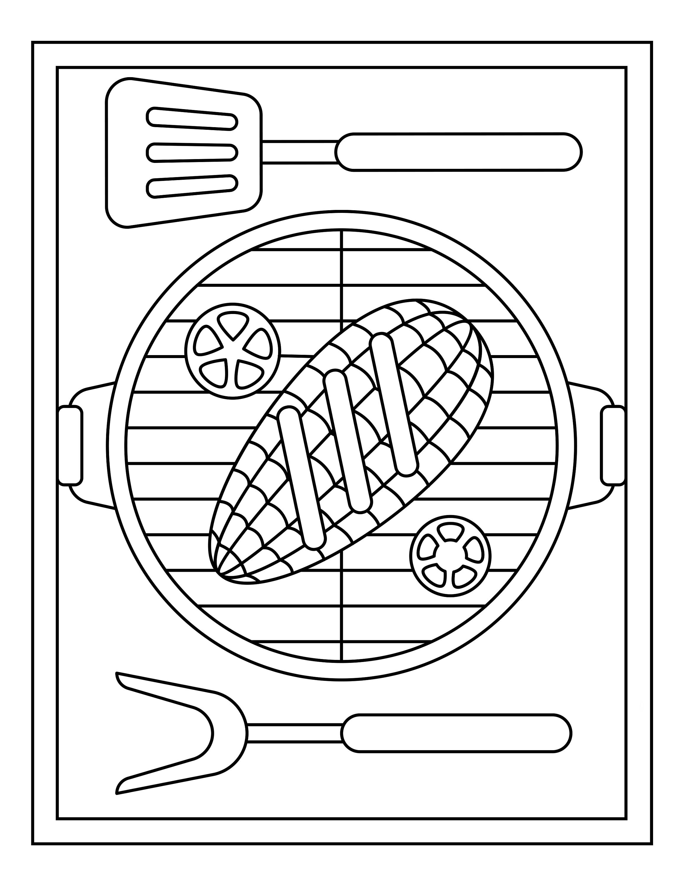 Bbq Coloring Pages Sketch Coloring Page