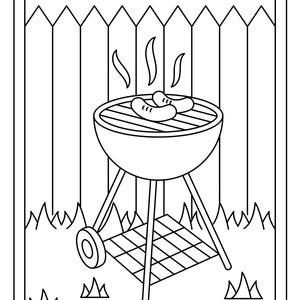 Barbeque Printable Coloring Pages (16 Pages) - Etsy