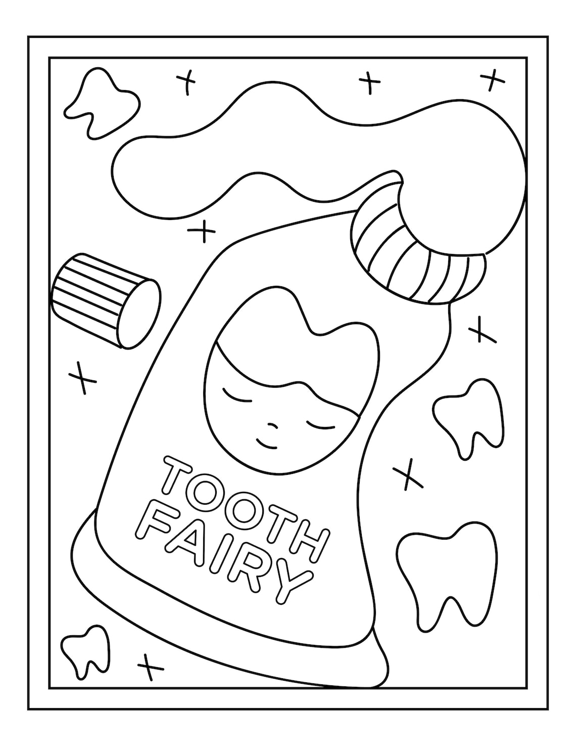 Tooth Fairy Printable 16 Coloring Pages - Etsy