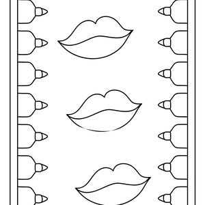 Lipsticks Printable 16 Coloring Pages - Etsy