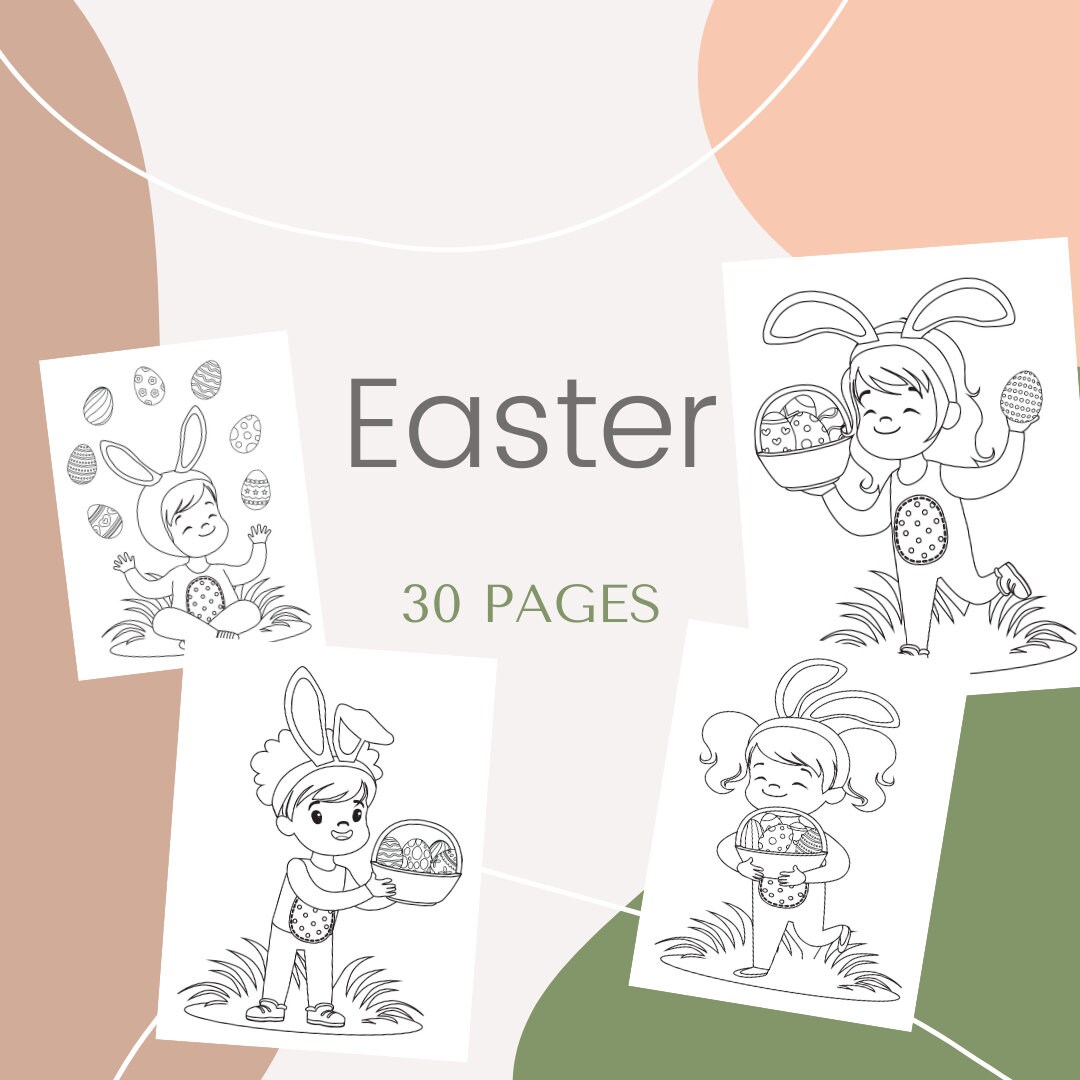 Easter Printable 30 Coloring Pages - Etsy