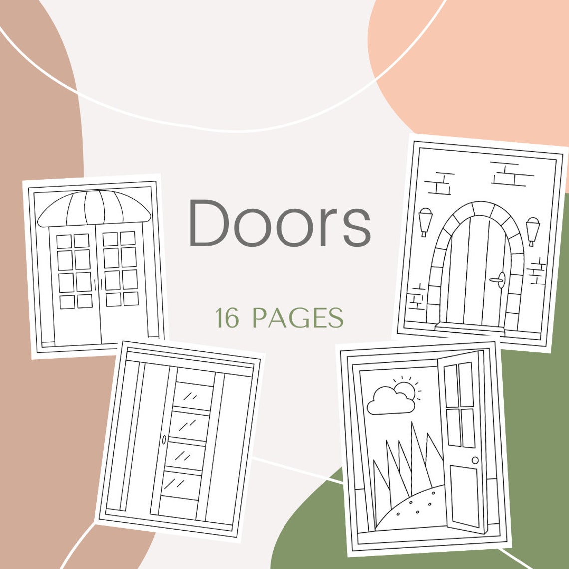 Doors 16 Coloring Printable Pages - Etsy UK
