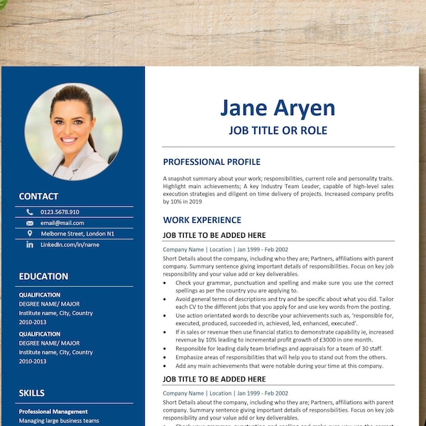 Resume Template, Professional Resume Template, Executive Resume Pages ...