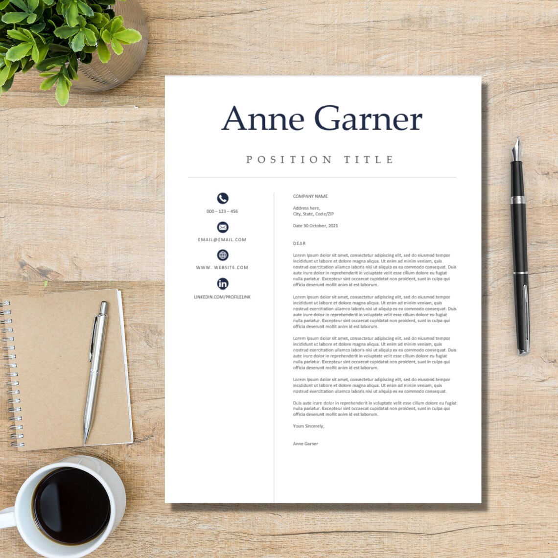 CV Template, RESUME TEMPLATE, Cv01 Professional Resume, Word Resume ...