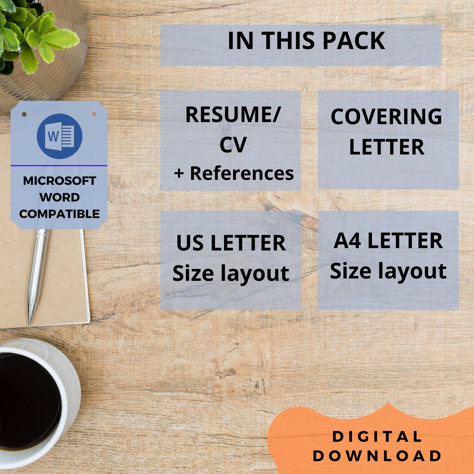 CV Template, RESUME TEMPLATE, Cv01 Professional Resume, Word Resume ...