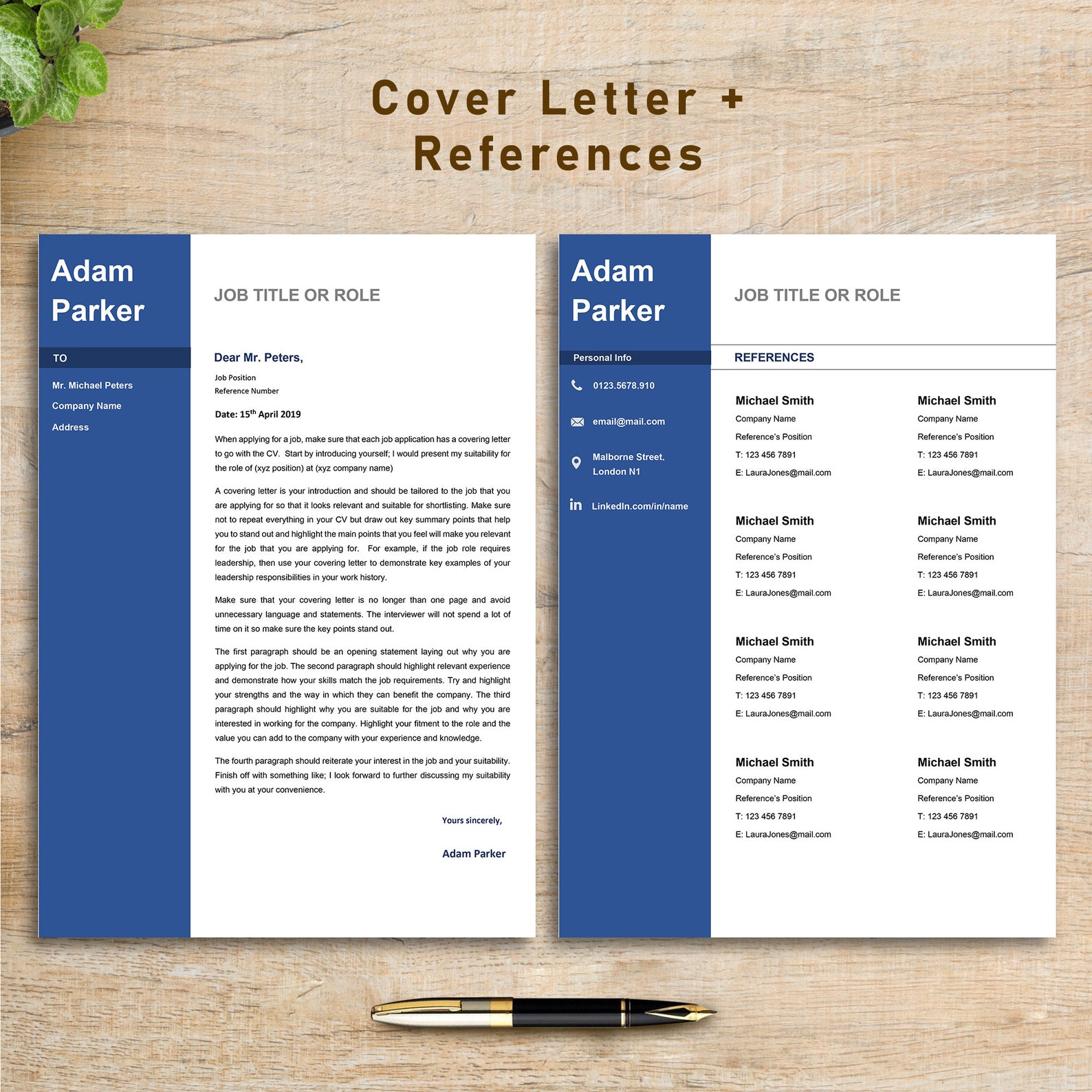 Resume Template, Professional Modern Resume Template for Pages, Word ...