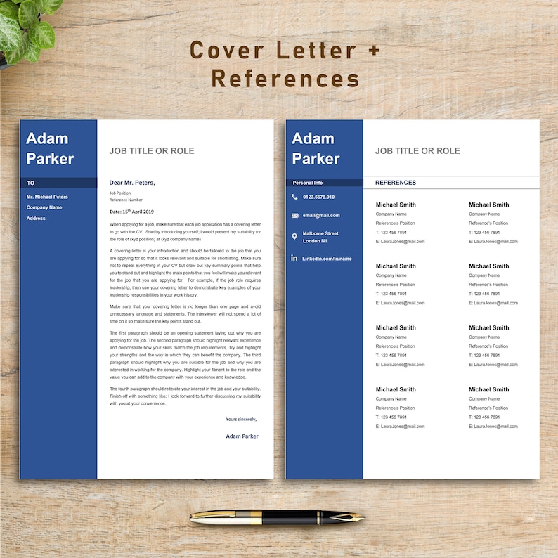Resume Template, Professional Modern Resume Template for Pages, Word ...