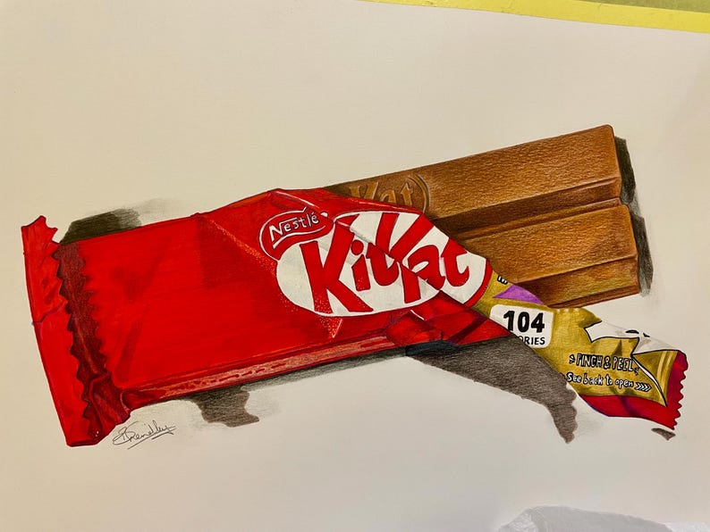 An A3 Realistic Coloured Pencil Drawing of Chocolate - Etsy
