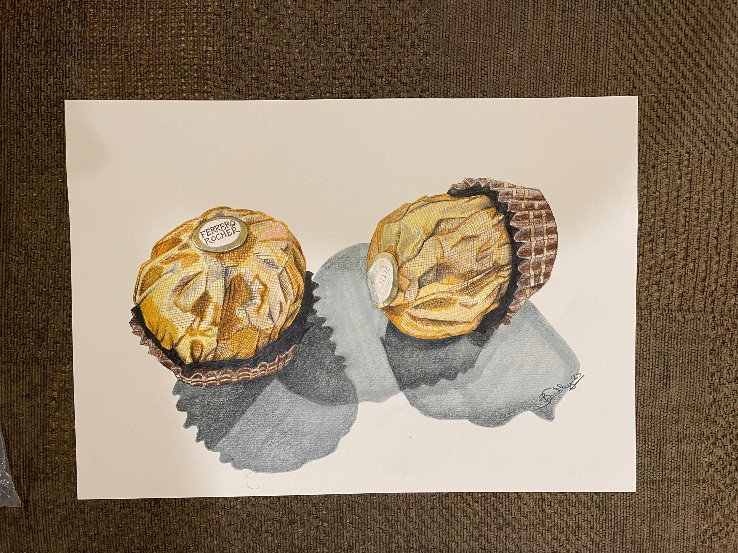 A Coloured Pencil Drawing of Wrapped Chocolate - Etsy
