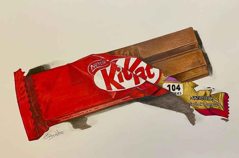 An A3 Realistic Coloured Pencil Drawing of Chocolate - Etsy